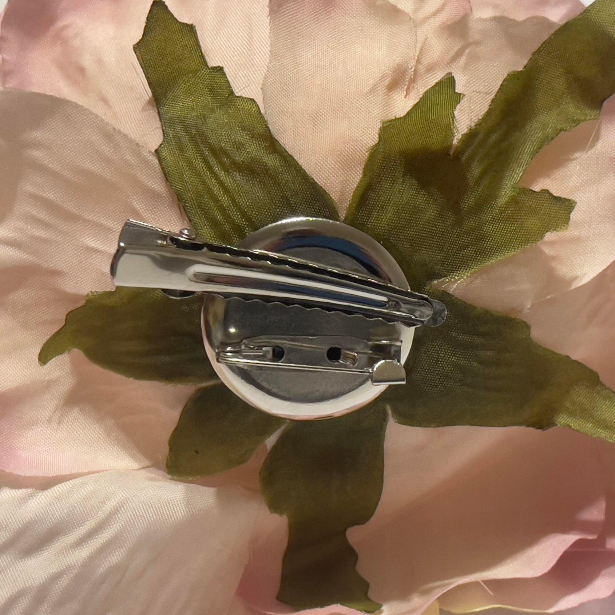 Brosa trandafir, Handmade, Statement, 3 in 1, Clips par si floare ...