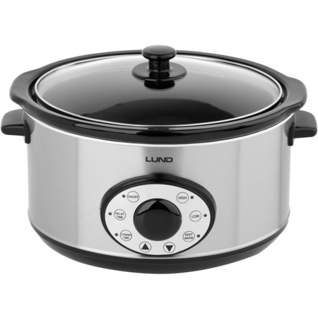 Slow cooker, Lund, Inox, 280 W, 4.5 l, Argintiu/Negru - eMAG.ro
