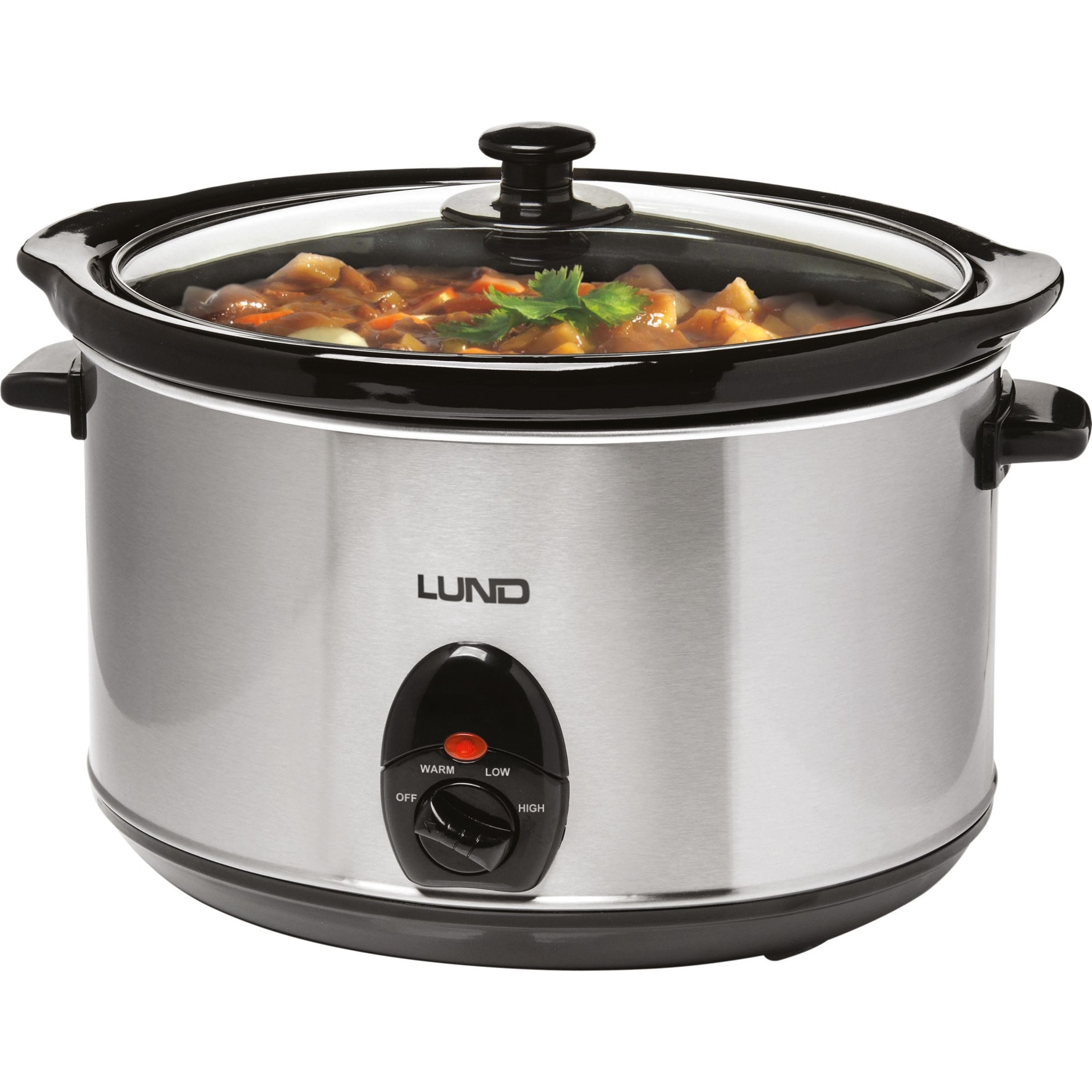Slow cooker, Lund, Inox, 320 W, 5.6 l, Argintiu/Negru - eMAG.ro