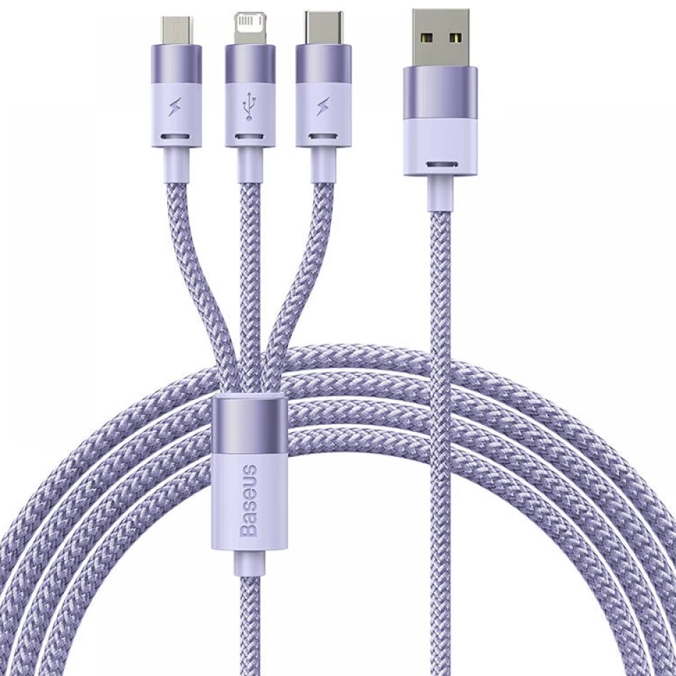 Cablu de date Baseus StarSpeed 3-in-1, Fast Charging, USB-C, Lightning ...