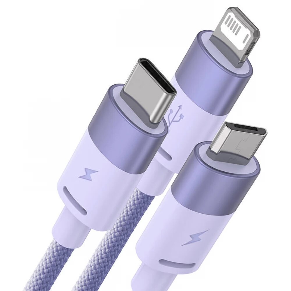 Cablu de date Baseus StarSpeed 3-in-1, Fast Charging, USB-C, Lightning ...
