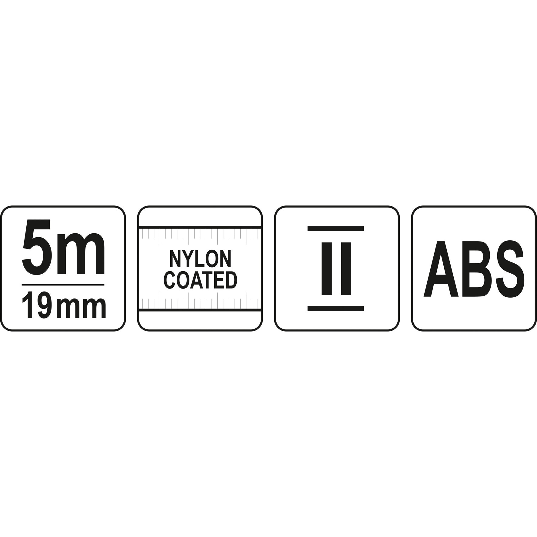 Измервателна лента, Yato, ABS/стомана, 5000 x 19 mm, червено/черно ...
