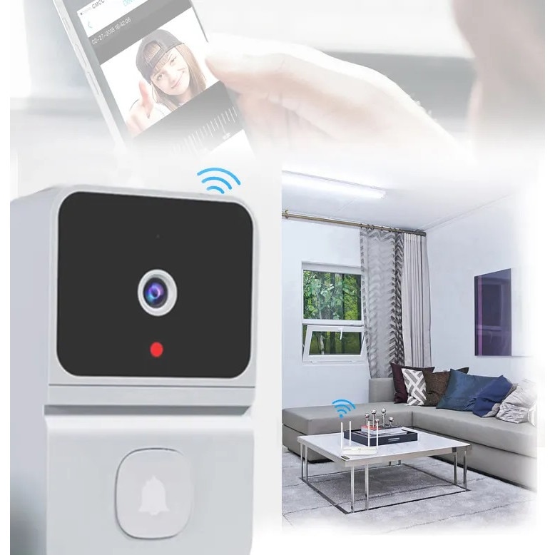 Sonerie video cu vedere nocturna si baterie incorporata, fara fir si cu ...