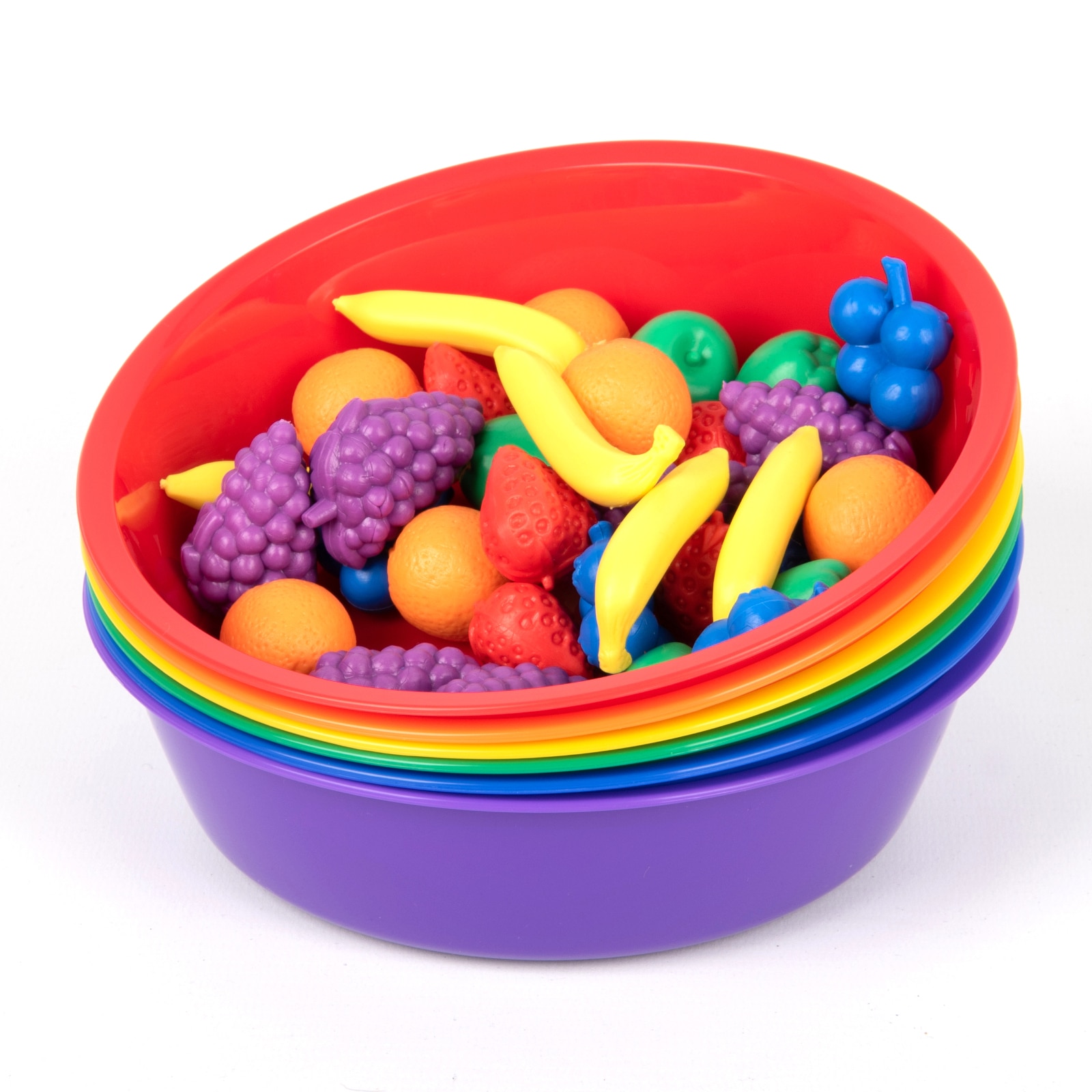 Set de 6 boluri colorate de sortare, 15 cm diametru si 4 cm inaltime ...