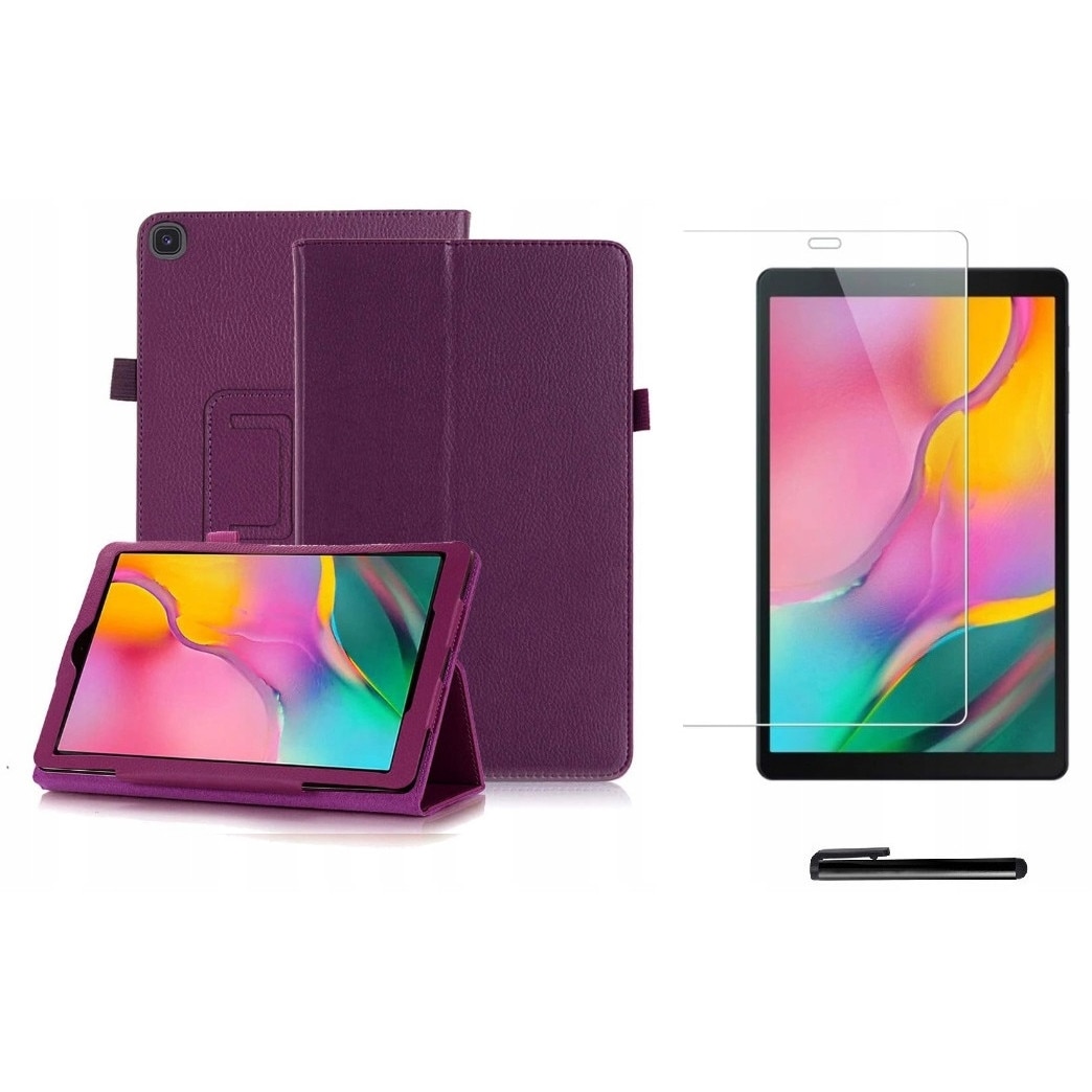 Set husa tableta/folie de protectie/stylus, Piele ecologica ...