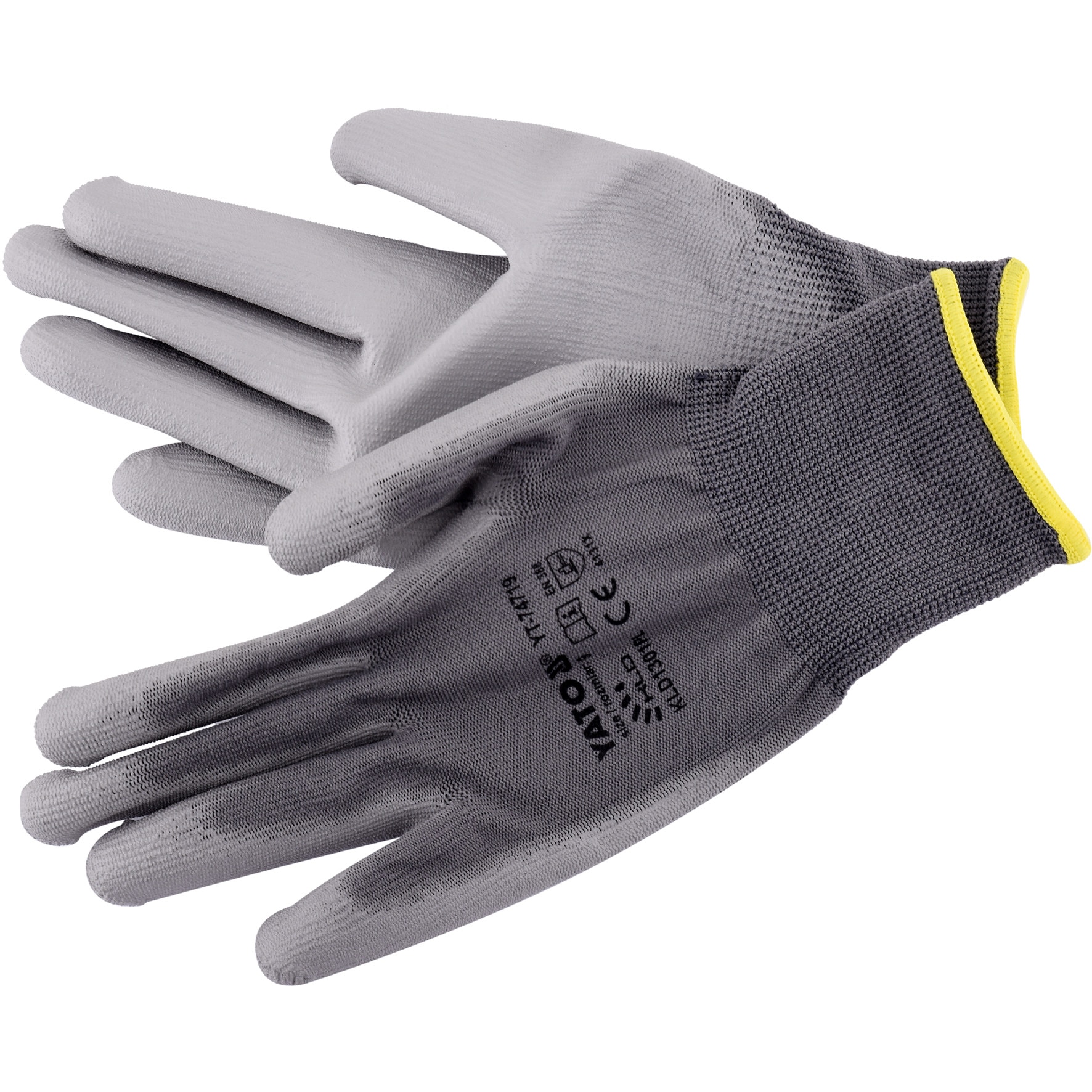 Manusi de lucru, Yato, Poliuretan/Nylon, Marimea 9, Gri - eMAG.ro