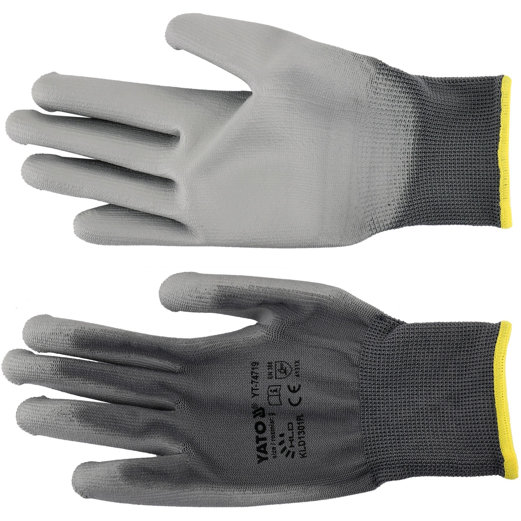 Manusi de lucru, Yato, Poliuretan/Nylon, Marimea 9, Gri - eMAG.ro