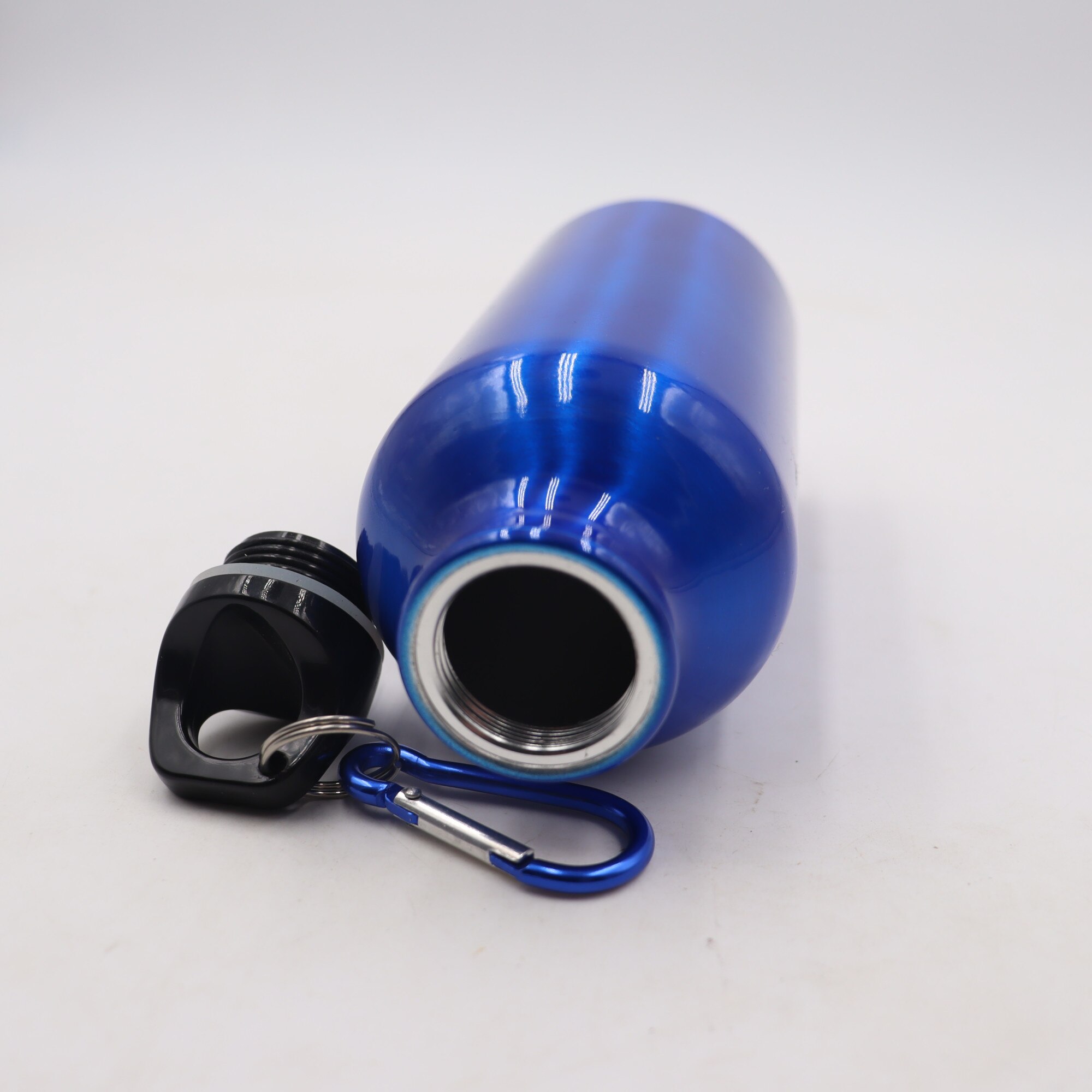 Sticla Sport Metalica, 400 ml, Carlig Prindere, Albastra, Dalimag - eMAG.ro