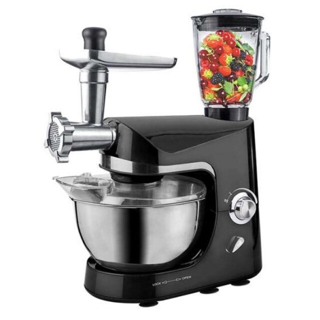 Robot bucatarie TOPMATIC GERMANY PKM-1800, 1200wati, Bol inox 5l, Negru ...