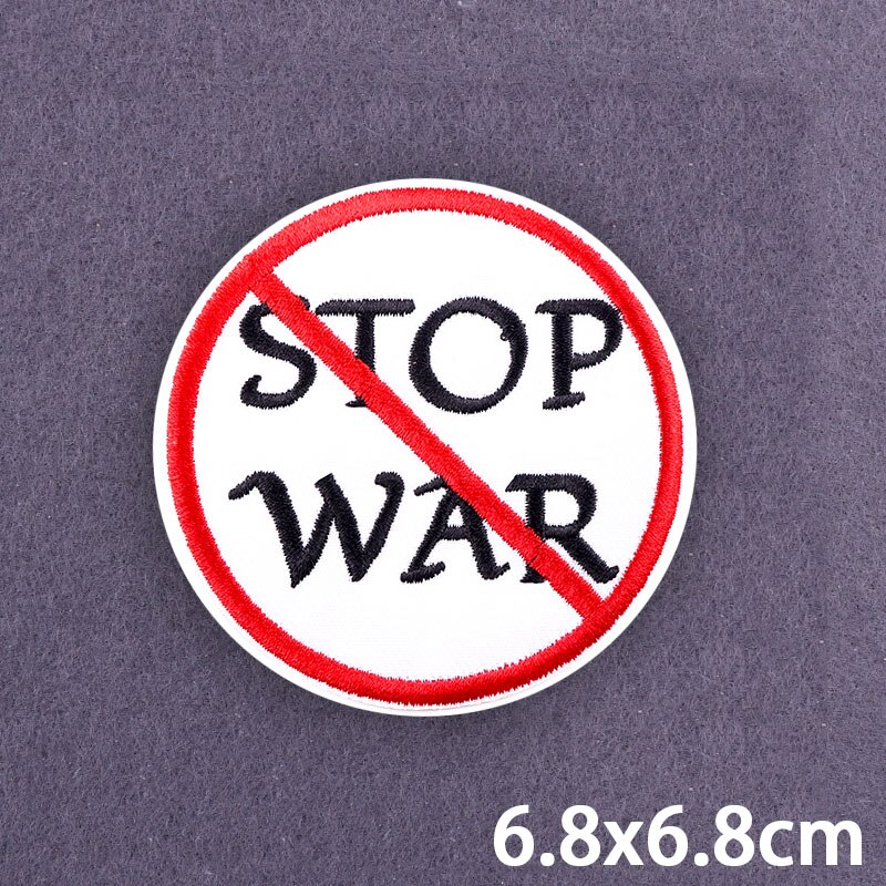 Petic textil brodat Stop War, Nu razboi 6.8 cm - eMAG.ro