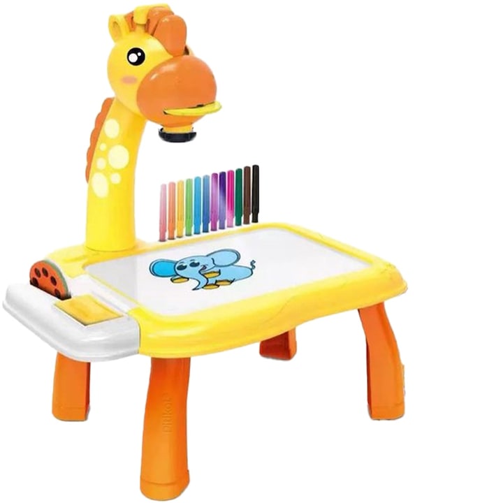 Jucarie educationala tip tabla Pitikot®, masuta de desenat cu proiector ...