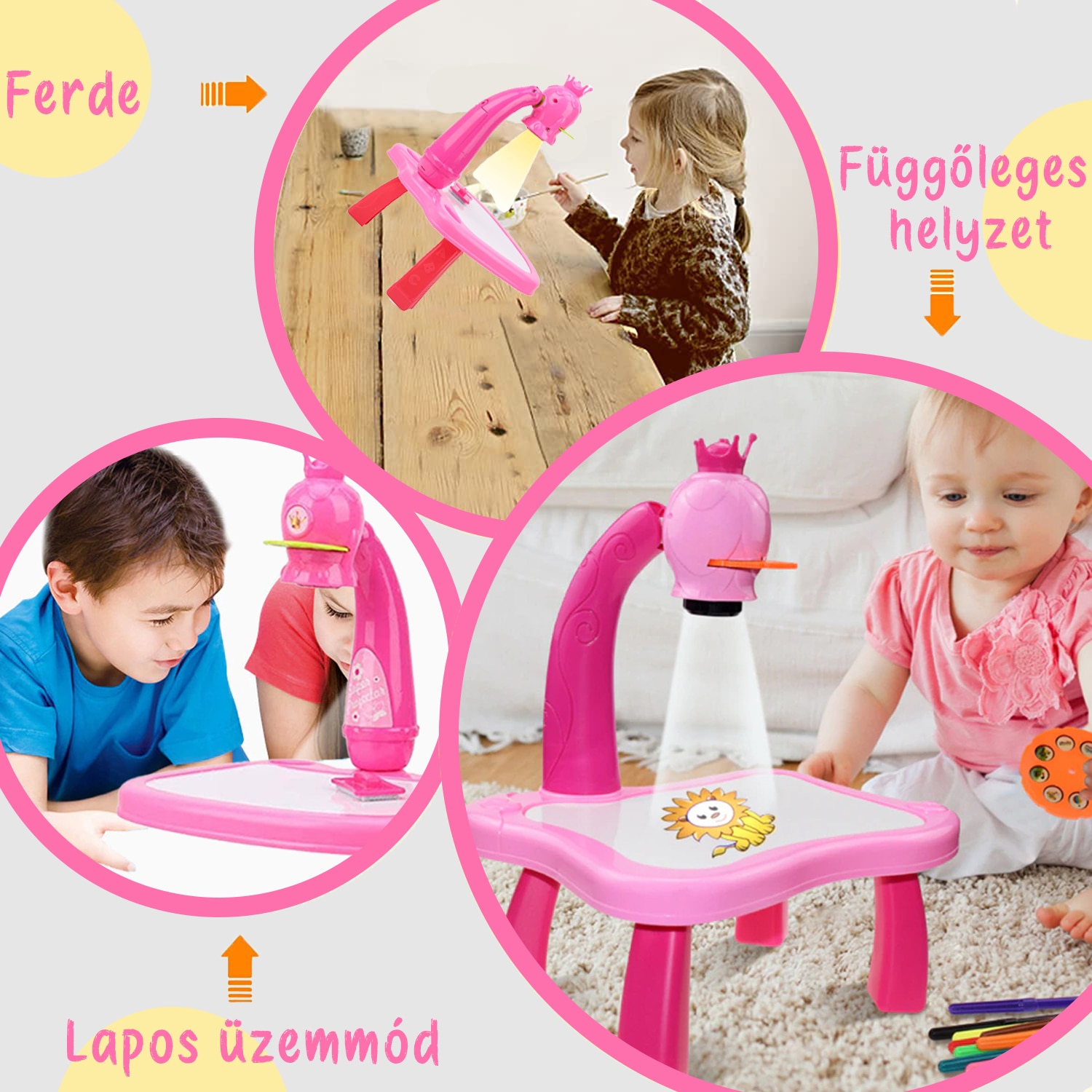 Pitikot tábla típusú oktatójáték, rajzasztal projektorral, hologrammal ...