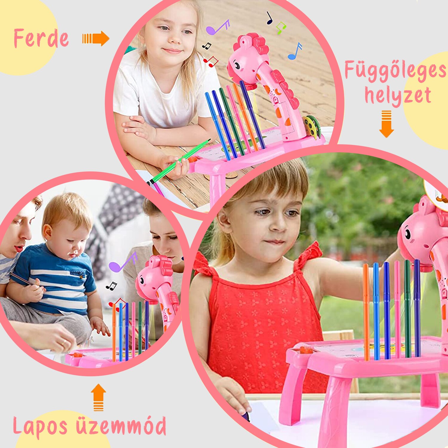 Pitikot tábla típusú oktatójáték, rajzasztal projektorral, hologrammal ...