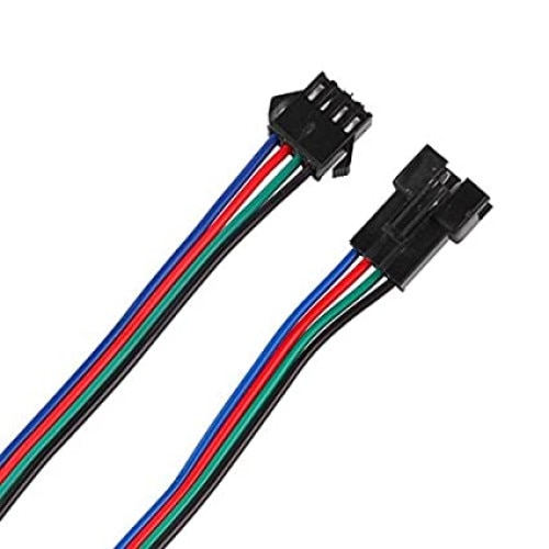 Cablu conector auto cu 4 fire, 4 pini, Mama - Tata, 20 cm, Multicolor ...