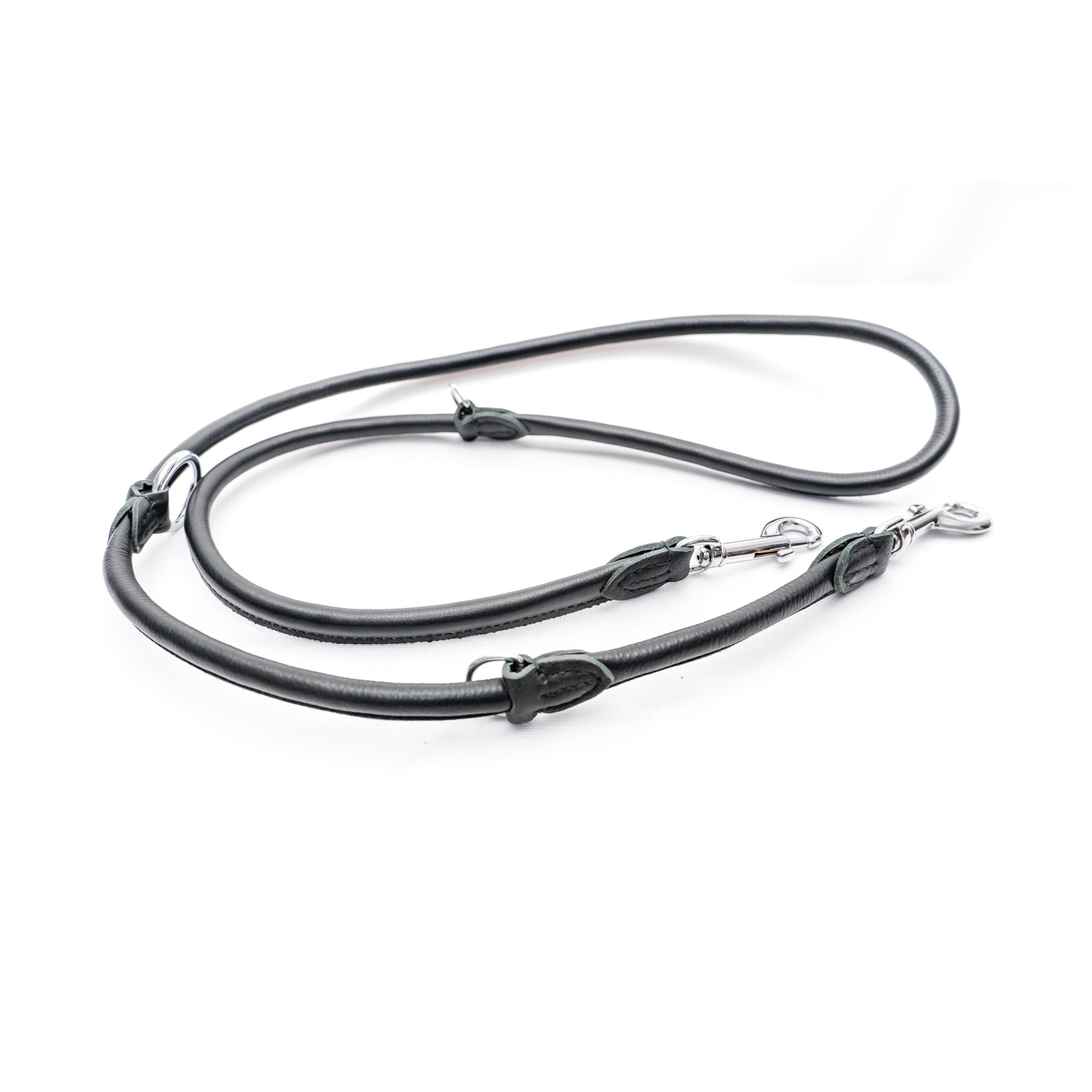 Lesa caine Let's Glow, piele naturala neagra, lungime 160 cm, gama Pet ...