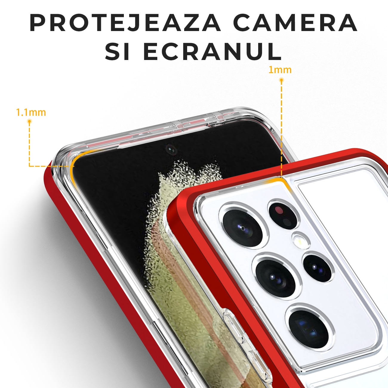 Husa Daden® Clear Case Armored pentru Samsung S23 Ultra, Protectie ...