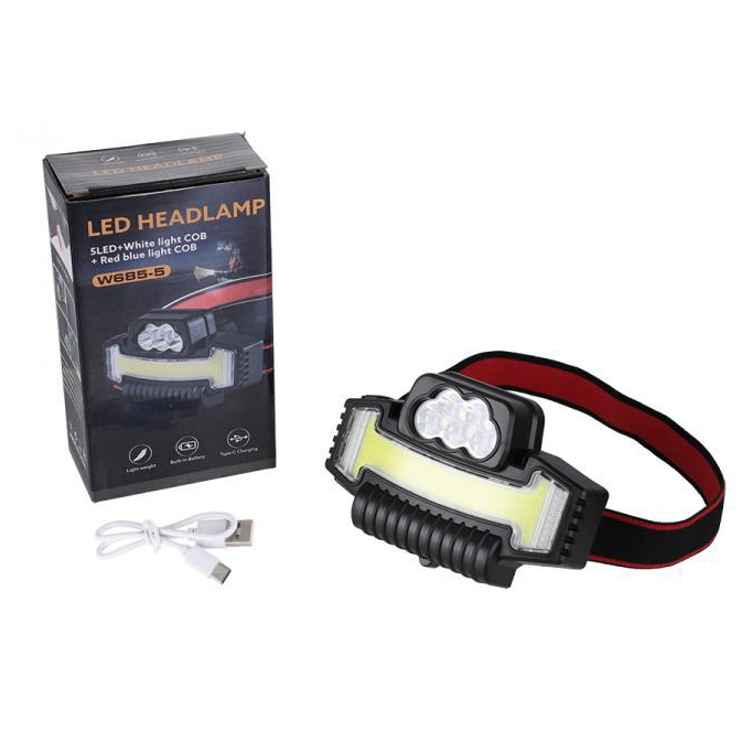 Lanterna de cap W685-5 COB cu 4 moduri de iluminare - eMAG.ro