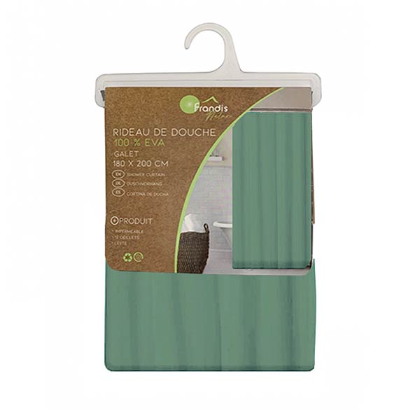 Perdea de dus textila, Frandis, 180x200 cm, poliester, verde maslin ...