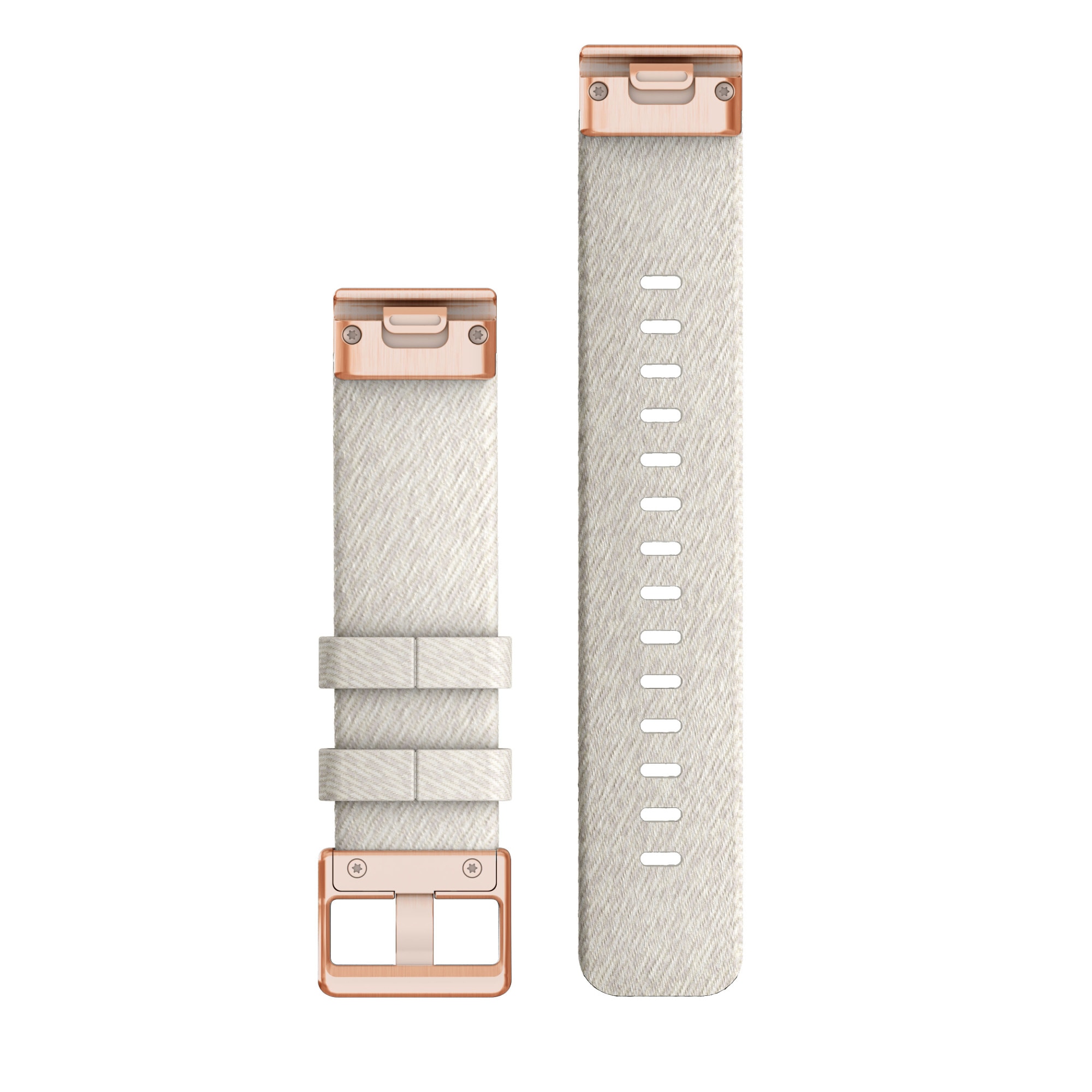 Curea Smartwatch Garmin, QuickFit®, 20 mm, nailon, cream/rose gold ...