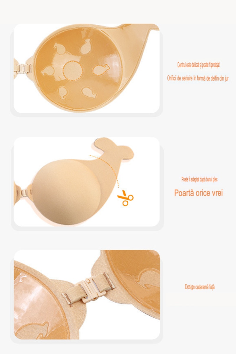Sutien Push-up autoadeziv Delfin New Style 2023, Reutilizabil, Calitate ...