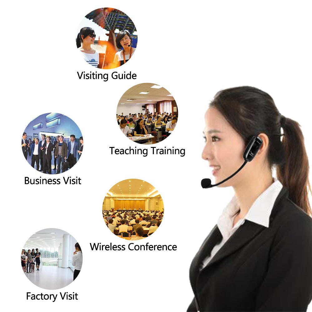 Set 2 Microfoane wireless Xiaokoa U12F tip Over-head, 2.4G, 50 m, negru ...