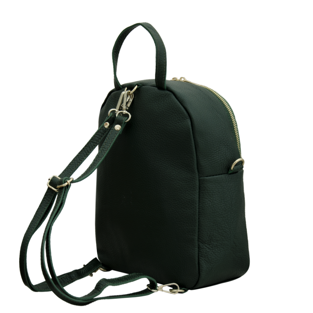 Rucsac de dama din piele naturala Eva Bags, Leea verde inchis - eMAG.ro