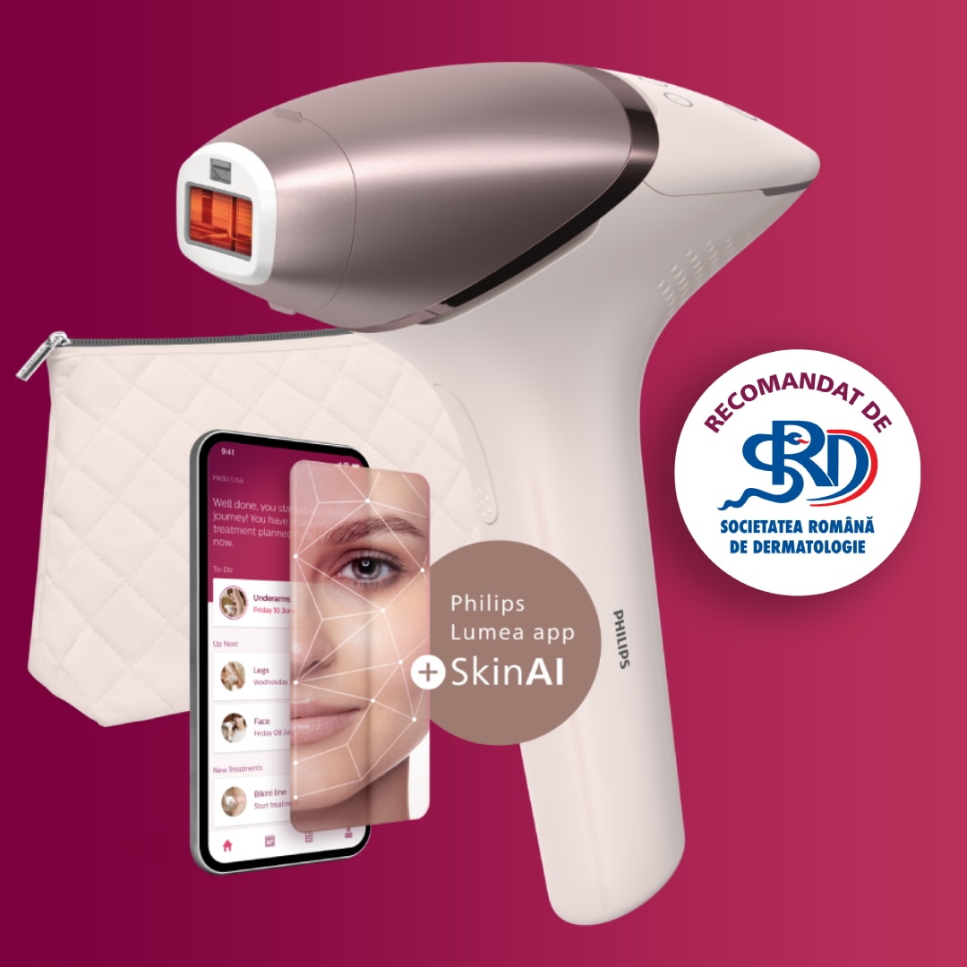 Epilator IPL Philips Lumea Seria 9900 BRI977/00, Senzor Smartskin ...