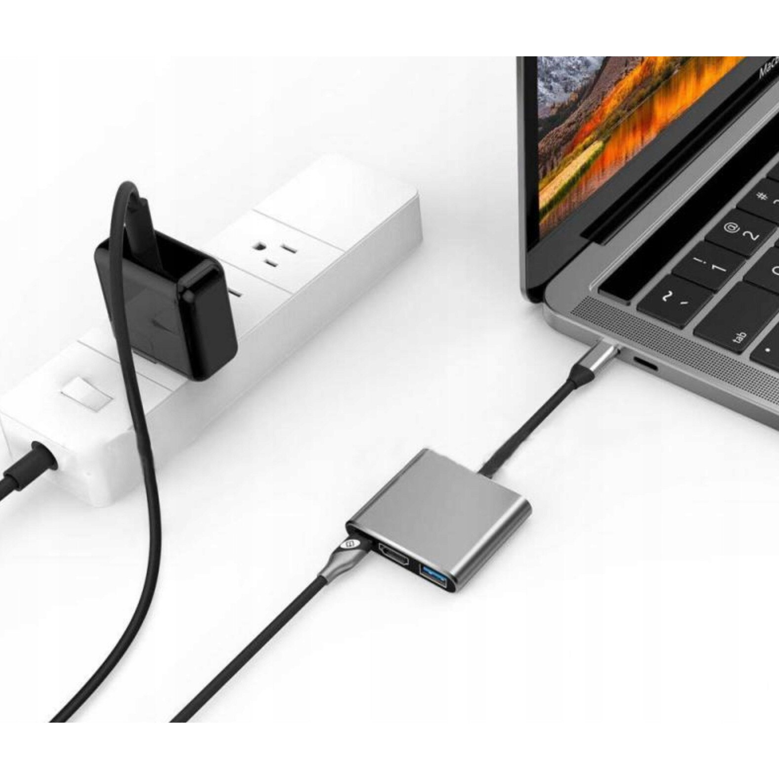 Adaptor 3 in 1, HDMI/USB 3.0/USB-C, Full HD 60 fps, Argintiu - eMAG.ro