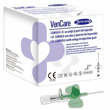 Branula cu aripioare si port de injectare, 16 G, VenCare, cateter ...
