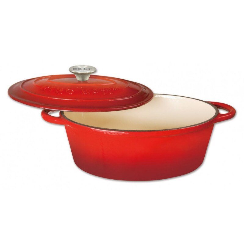 Oala din fonta Kinghoff KH 1530, 30 cm, 4,5 L, Emailata, Inductie, Rosu ... Oala din fonta Kinghoff KH 1530, 30 cm, 4,5 L, Emailata, Inductie, Rosu ...