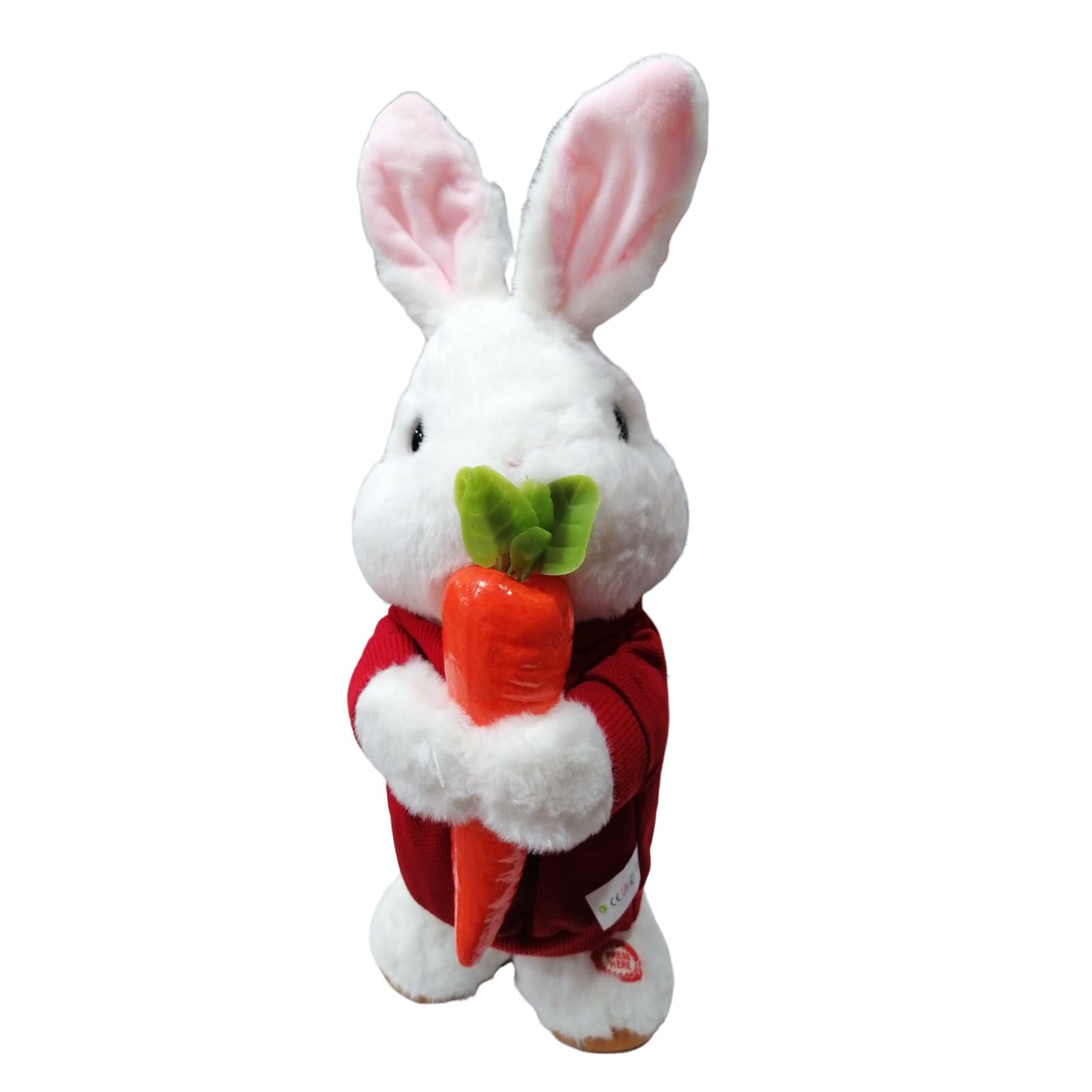 Iepuras interactiv, dansator, repetare vocala, rosu, 37 cm - eMAG.ro