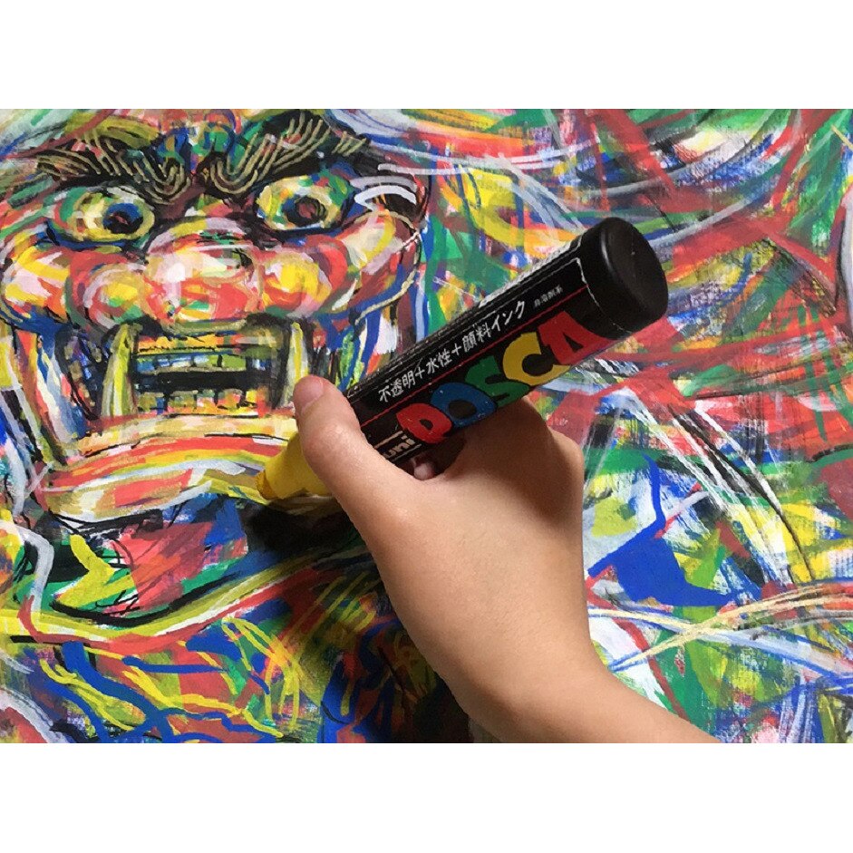 Set 8 Markere Posca PC-17K, Permanenete, Cu Varf Lat, Multicolor - eMAG.ro