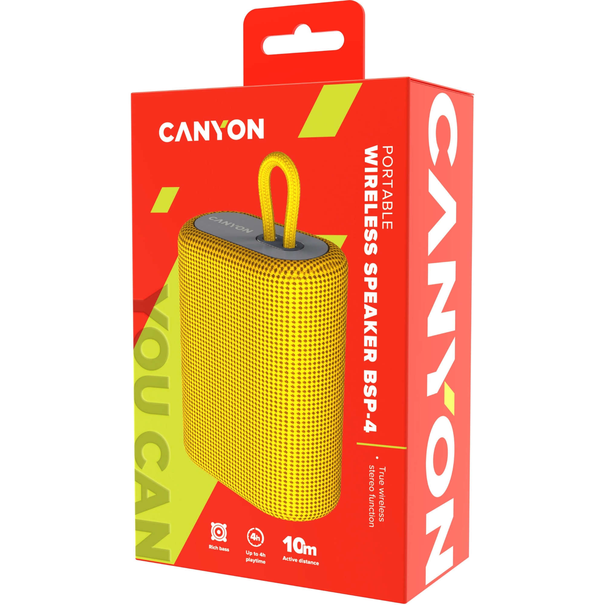 Безжична колонка Canyon BSP-4, Жълт, USB-C - eMAG.bg