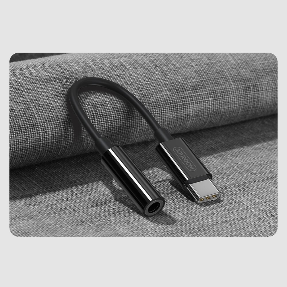 Adaptor pentru casti Joyroom mini jack de 3,5 mm - USB Type C negru ...
