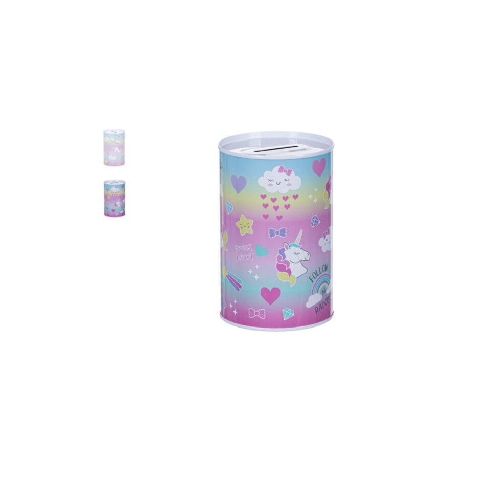 Pusculita copii, Unicorn roz, pentru fetite, metal, 8.5x12.5 cm - eMAG.ro