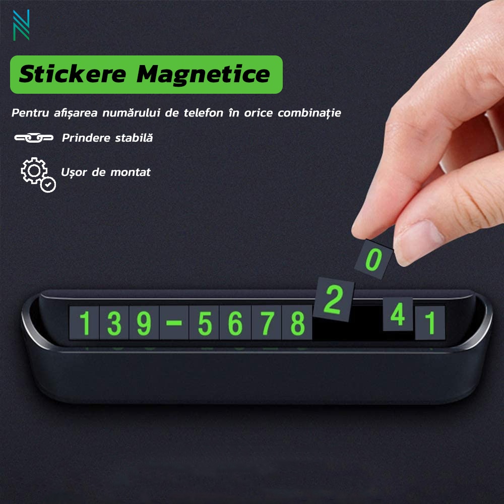 Suport auto numar de telefon Nimox®, Stickere magnetice, Adeziv ...