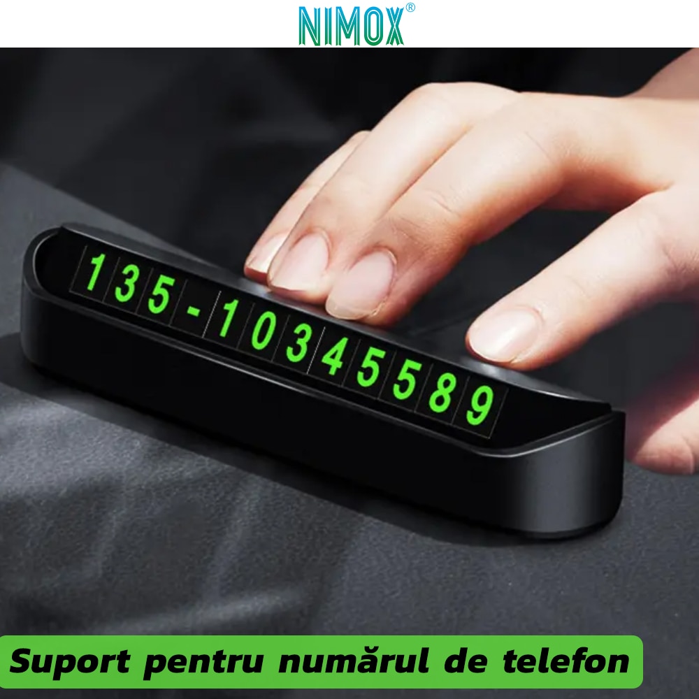 Suport auto numar de telefon Nimox®, Stickere magnetice, Adeziv ...