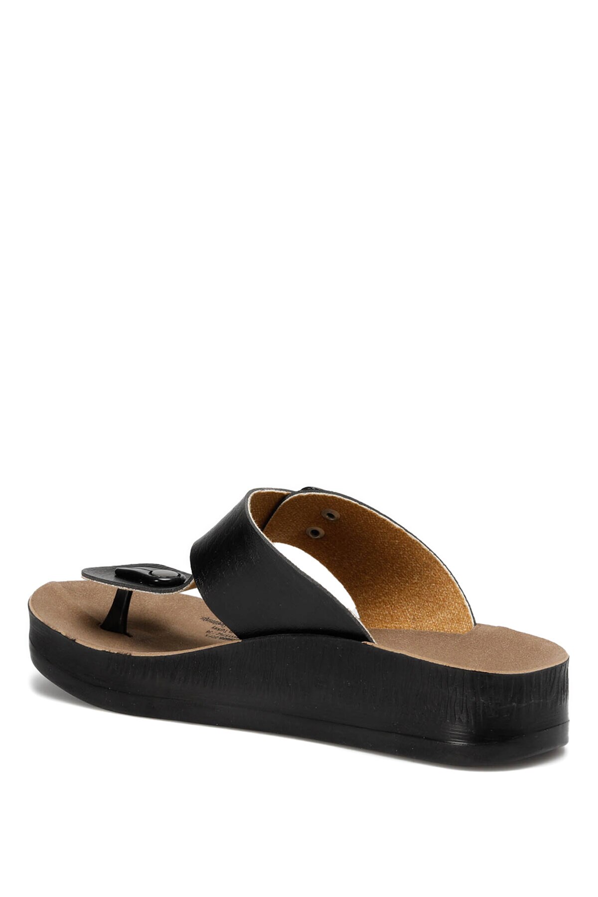 Slapi cu platforma dama, Polaris, Piele ecologica, Negru, 42 EU - eMAG.ro