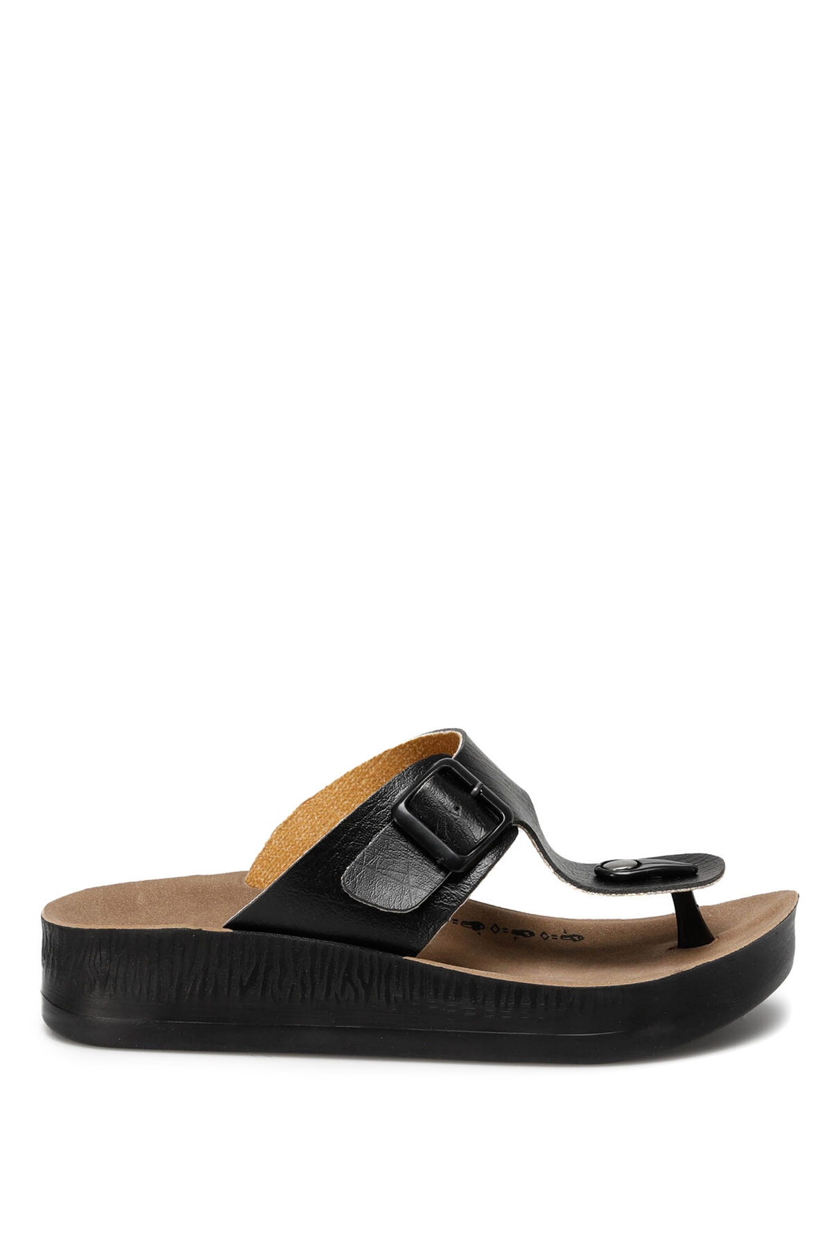 Slapi cu platforma dama, Polaris, Piele ecologica, Negru, 42 EU - eMAG.ro