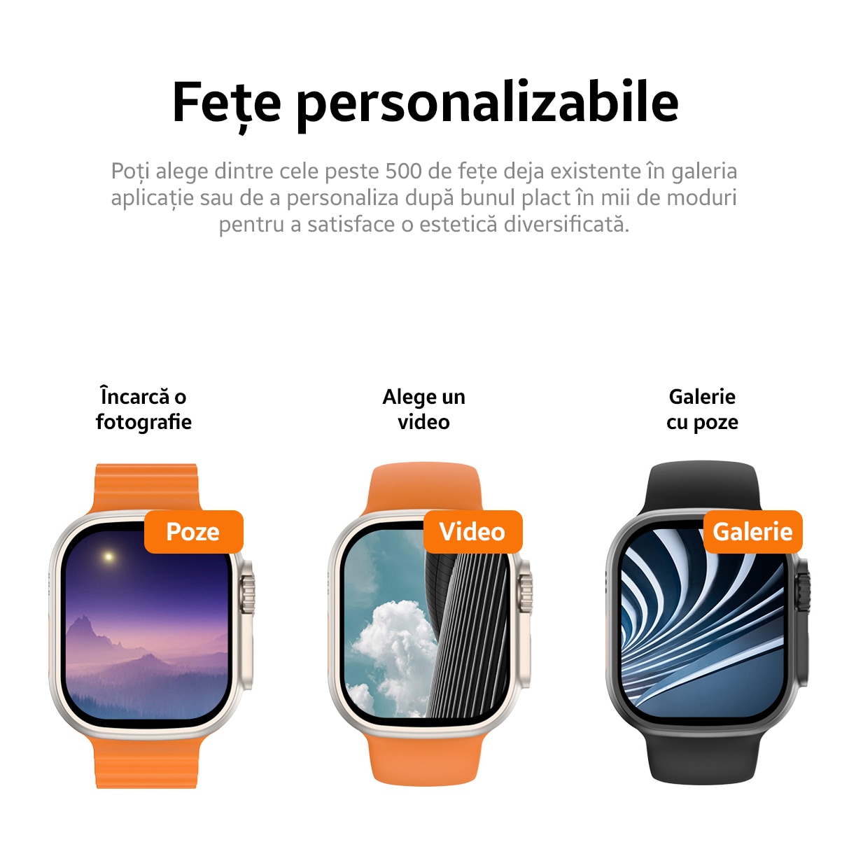 Ceas SmartWatch Smarty® Ultra Series, 2.2" IPS Multi Touch, ECG, NFC ...