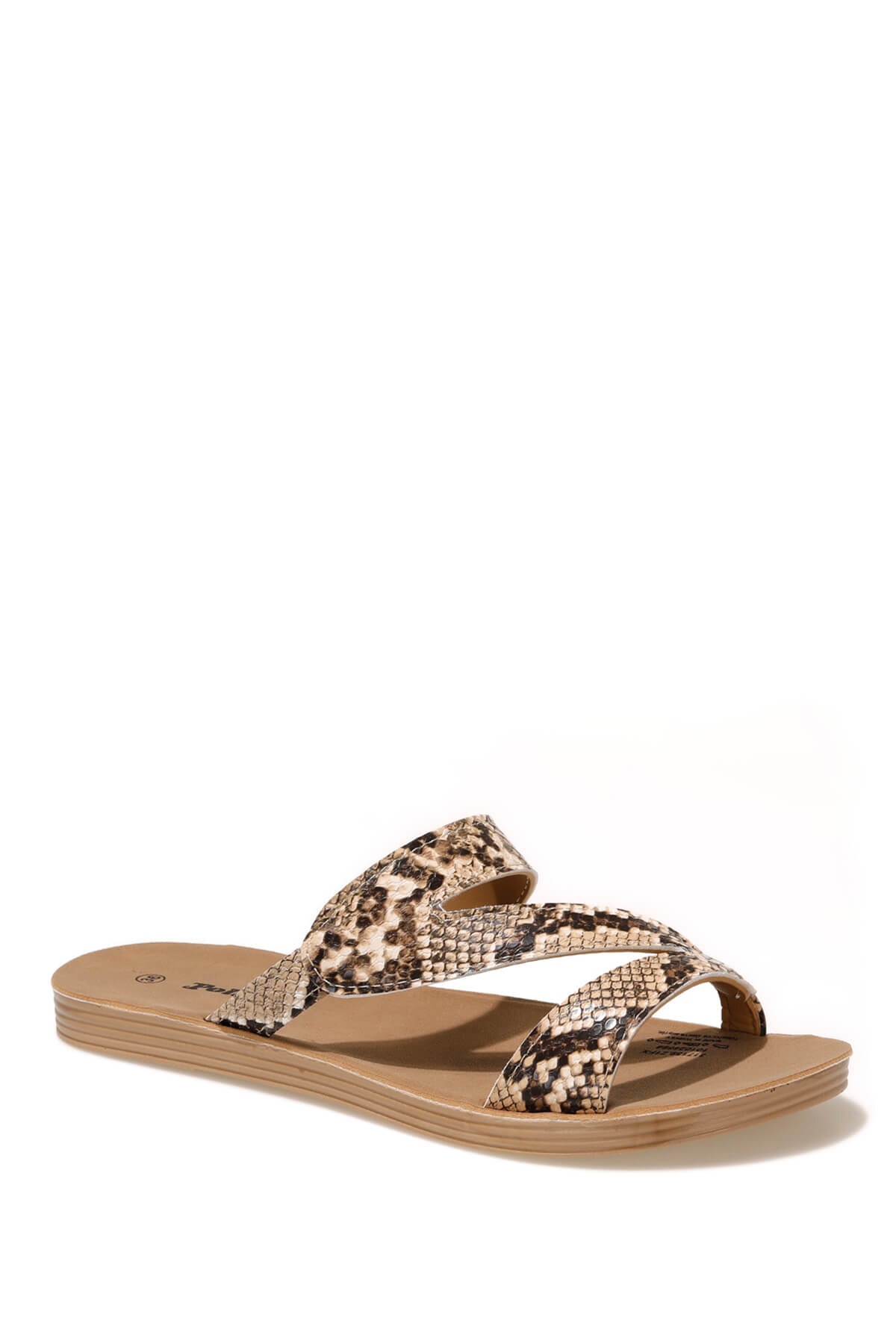 Slapi Dama, POLARIS, Model Piele Sarpe, Piele ecologica, Bej, 38EU ...