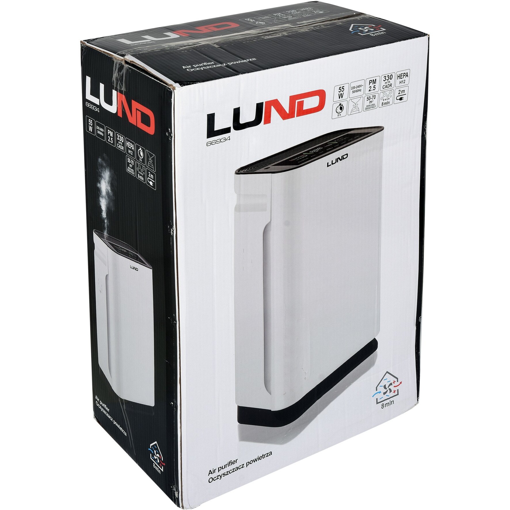 Purificator de aer, Lund, 55 W, 330m3/h, Alb - eMAG.ro