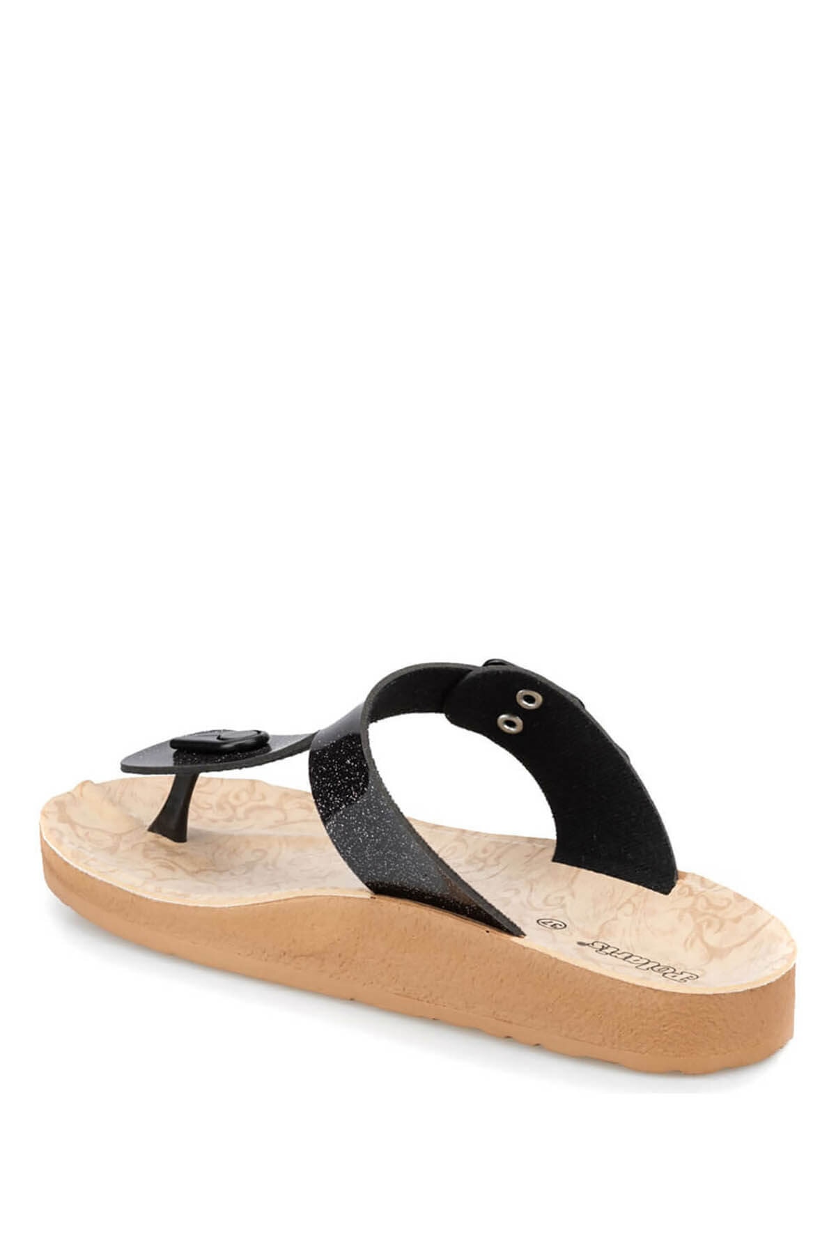 Slapi cu platforma dama, Polaris, Piele ecologica, Negru, 38 EU - eMAG.ro