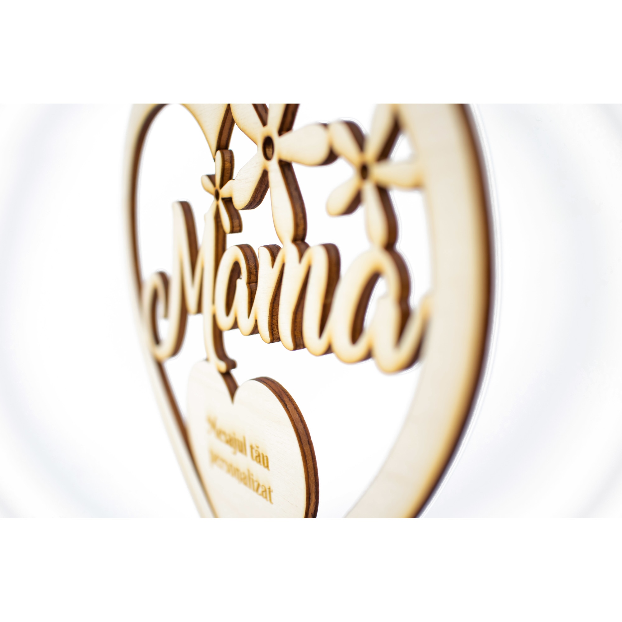 Cadou pentru Mama, inima cu mesaj personalizat, cu suport, gravat pe ...