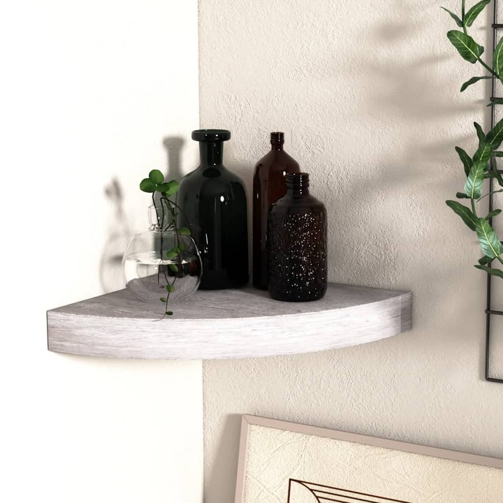 Raft coltar Zakito Europe, MDF structura fagure, metal, gri beton ...