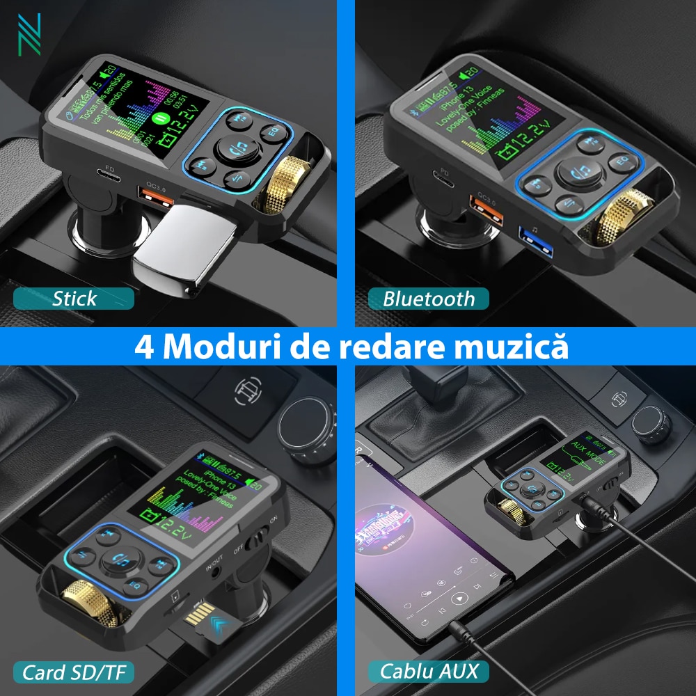 Modulator FM Nimox® Bluetooth 5.0, Display LCD, Hands-Free ...