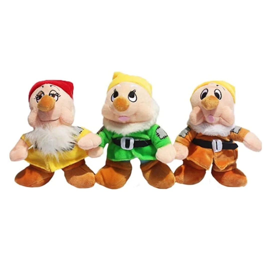 Set de plus, Alba ca Zapada cu cei 7 pitici, multicolor, 21 cm - eMAG.ro