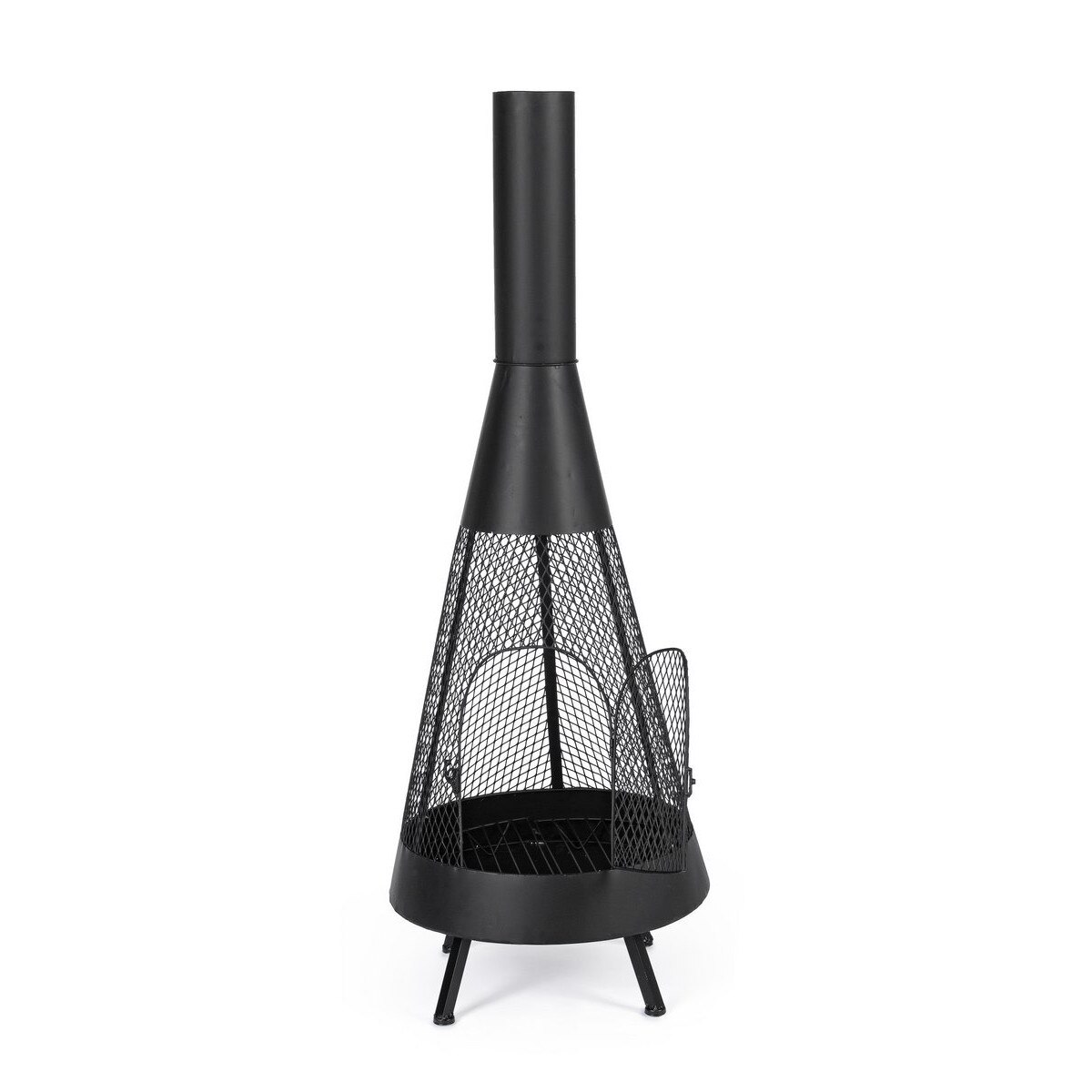Vatra de foc pentru exterior din otel negru Efesto Ø 50 cm x 138 h ...