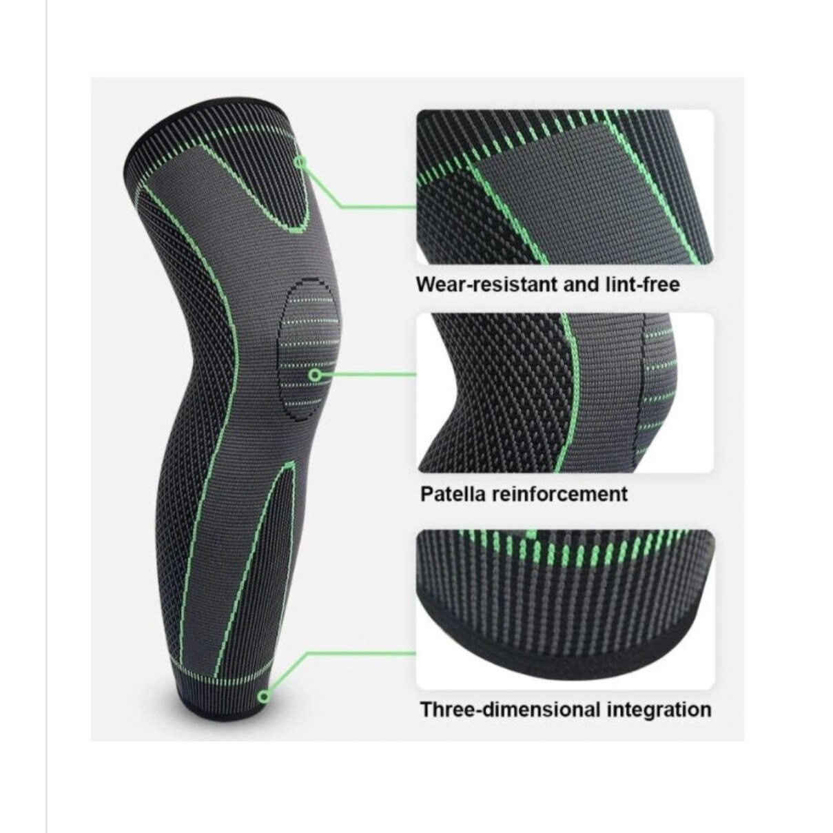 Set 2 genunchiere Elastice Lungi, Pentru Genunchi si Gambe, Verde cu ...