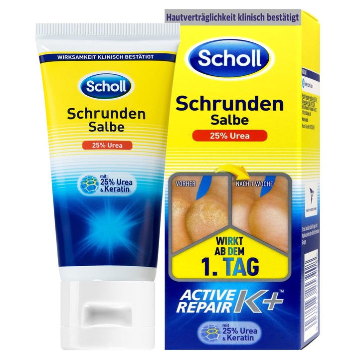 Unguent pentru calcaie crapate Scholl, Active Repair K+, 25% Uree si ...
